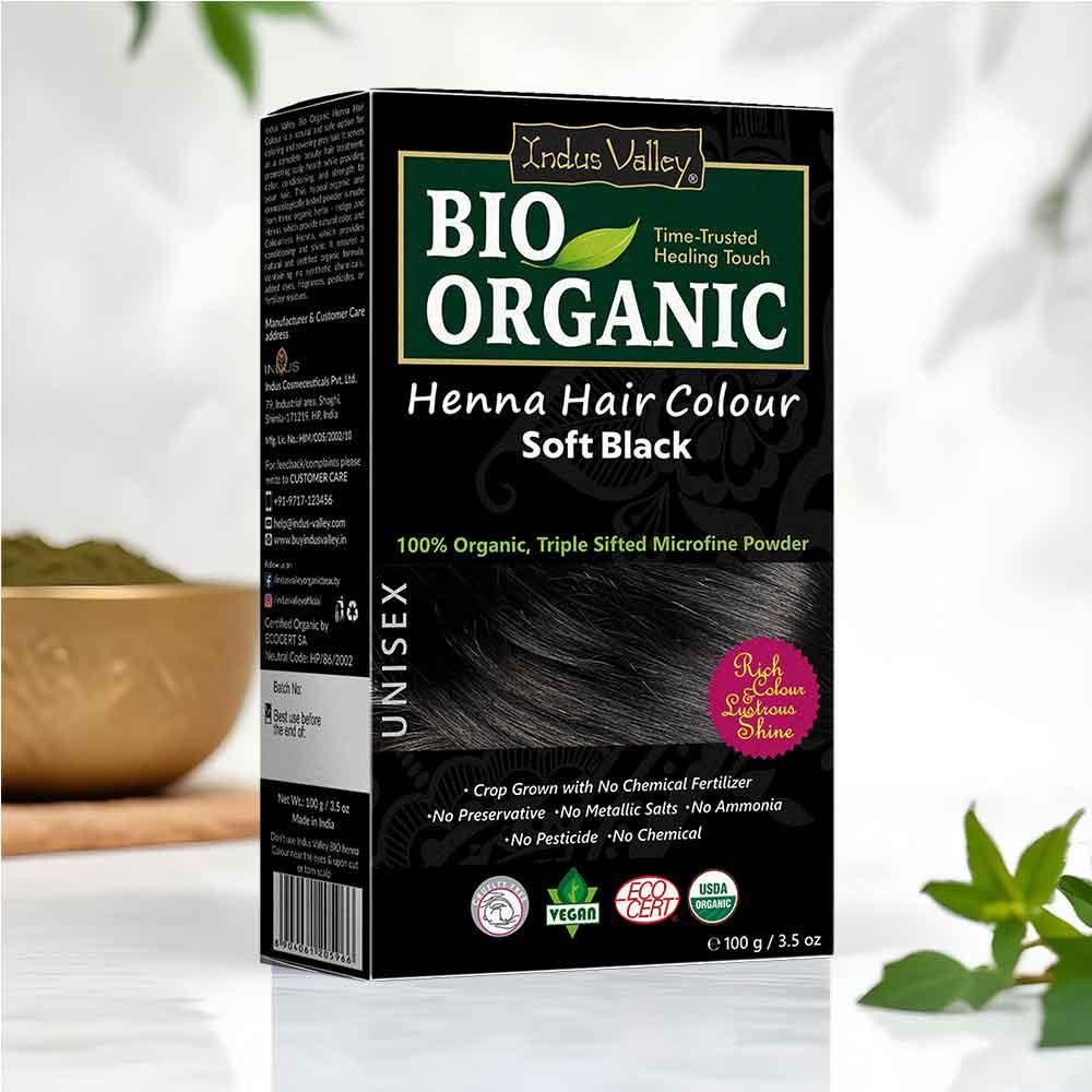 Indus Valley Bio Organic Soft Black Henna powder For Hair